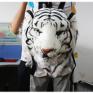 Stone mice Dominating backpack, 3D animal avatar backpack, tiger and lion avatar backpack (White Tiger, 35 * 50)