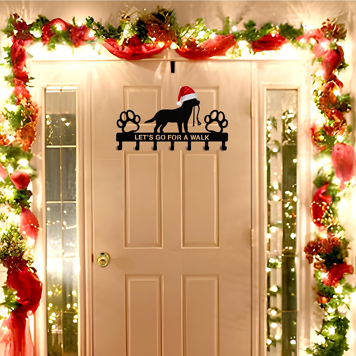 Dog Leash Holder for Wall - Leash Holder Wall Mount 15"x8" - Key Holder for Wall Decorative - Key Rack Gift for Dog Lovers - Dog Leash Hooks for Wall - Dog Mom Gifts for Women