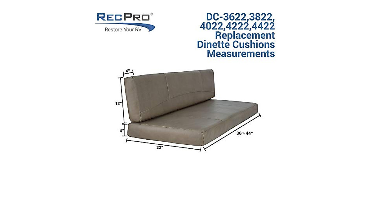 Comfortable RV Dinette Cushions - RecPro Memory Foam