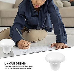 White Foam Mushroom Mushrooms: 5pcs DIY Polystyrene Crafts Modelling Mushrooms Foam Shapes Molds for Fairy Garden Micro Landscape