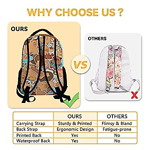PAKKITOP Capybara Backpack for Girls Boys, 16" Cute Backpack for School, Brown Print Lightweight Bookbag for Students, Gifts for Capybara Lovers