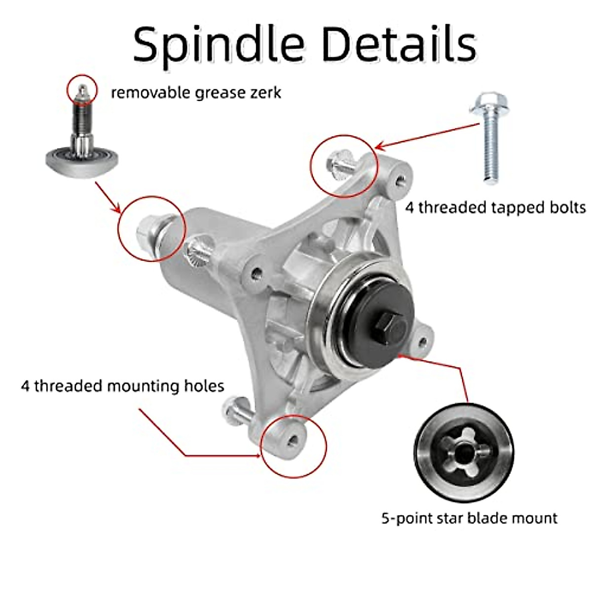 TENGMUJX Lawn Mower Spindle Assembly Fit for Husqvarna 532187282/AYP 187292 192870/ Ariens 21546238 21546299