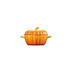Le Creuset Stoneware Figural Pumpkin Petite Cocotte, 12 oz., Persimmon