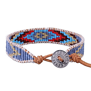 KELITCH Blue Seed Bead Bracelets Woven Wrap Bracelet Handmade Fashion Women Jewelry