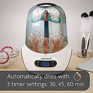 Baby Brezza Bottle & Breast Pump Sterilizer Dryer – Electric Steam Sterilizer Machine for Plastic & Glass Bottles, Pump Parts, Pacifiers, Breast Pump Parts – Universal Fit