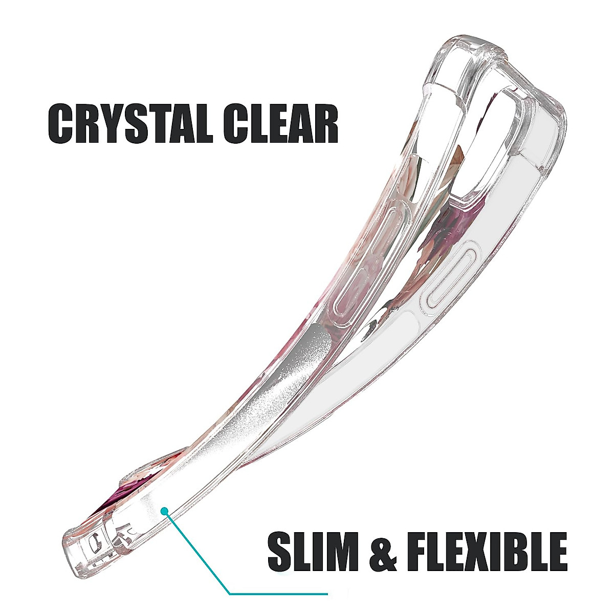 CoverON Compitable with Apple iPhone 15 Plus Case for Women, Slim Floral Design Clear TPU Rubber Flexible Soft Skin Cover Protective Sleeve for iPhone 15+ (6.7) Phone Case - Peony Flower