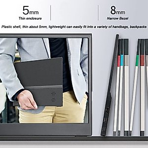 Serchou 13.3-inch Ultra-Thin Portable Monitor External Expansion of The Same Screen IPS HD Display, Built-in Dual Speakers