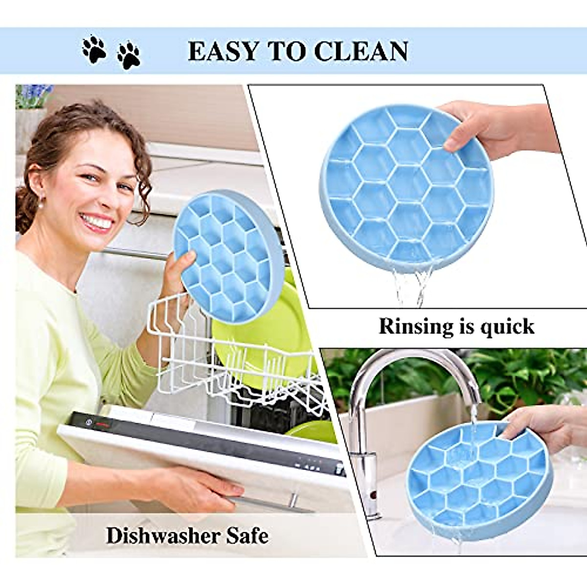 ALLYGOODS Silicone Slow Feeder Dog Bowls Large Breed/Medium Sized Dog/Small Breed - Dog Food Bowls for Large/Medium/Small Sized Dog - Dog Dishes for Big/Large/Medium/Small Breed Dogs Slow Feeder