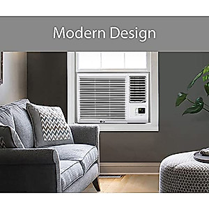 LG 18,000 BTU Window Air Conditioner with Supplemental Heat, Cools 1,000 Sq.Ft. (25' x 40' Room Size), Electronic Controls with Remote, 2 Cooling, Heating & Fan Speeds, Slide In-Out Chassis, 230/208V