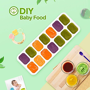 DOQAUS Ice Cube Trays 4 Pack, Easy-Release Silicone & Flexible 14-Ice Cube Trays with Spill-Resistant Removable Lid, LFGB Certified and BPA Free, for Cocktail, Freezer, Stackable Ice Trays with Covers