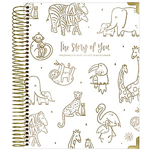bloom daily planners New Pregnancy and Baby's First Year Calendar Planner & Keepsake Journal with Stickers - Hardcover Scrapbook Memory Book Organizer - (Undated) 8” x 10" - The Story of You