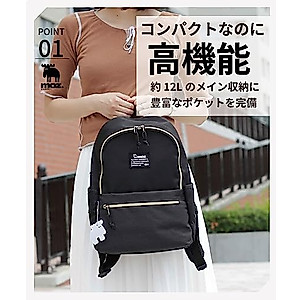 Moz ZZEI-05 Round Backpack, Backpack, Women's, Men's, Unisex, Large Capacity, Lightweight, Reflector, Black