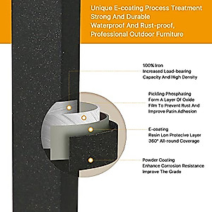 PEAK HOME FURNISHINGS 2 Piece Black Wrought Iron Dining Seating Chair Supports 300 lbs