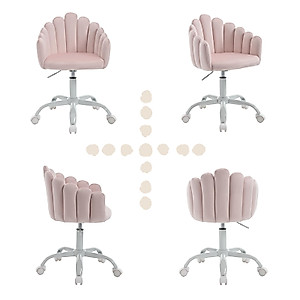 HEAH-YO Swivel Kids Chair Set of 1, Adjustable Kids Desk Chair with Armrest and Back, Cute Kids Task Chair with Wheels for Boys and Girls, Pink