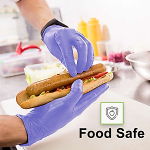 FifthPulse Biodegradable Disposable Nitrile Gloves X Small - 150 Count - Green Food Safe Cooking Gloves - Powder and Latex Free Gloves with Textured Fingertips - Home Cleaning Rubber Gloves