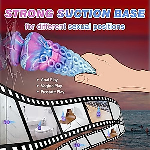 Fantasy Dildo Massive Dildo, 8.7in Animal Dildo Liquid Silicone Dildos, Huge Anal Dildo Big Fist Dildo for G Spot, Anal & Prostate, Colorful Tapered Dildo Horse Wolf Dog Dildos Adult Toy for Women Men