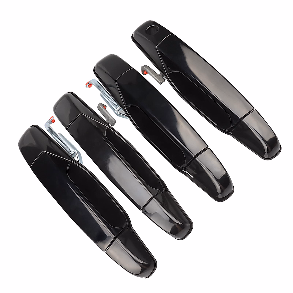 NPAUTO Black Exterior Outside Door Handle Replacement for Chevy Silverado Cadillac Escalade GMC Sierra Yukon Pickup Truck 2007 2008 2009 2010 2011 2012 2013 (Front Rear Driver & Passenger Side)