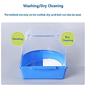 YJJKJ Caged Bird Bath Bird Cage Parrot Supplies Bathing Tub for Small Brids Canary Budgerigar Cockatiel Lovebird（Random Color）