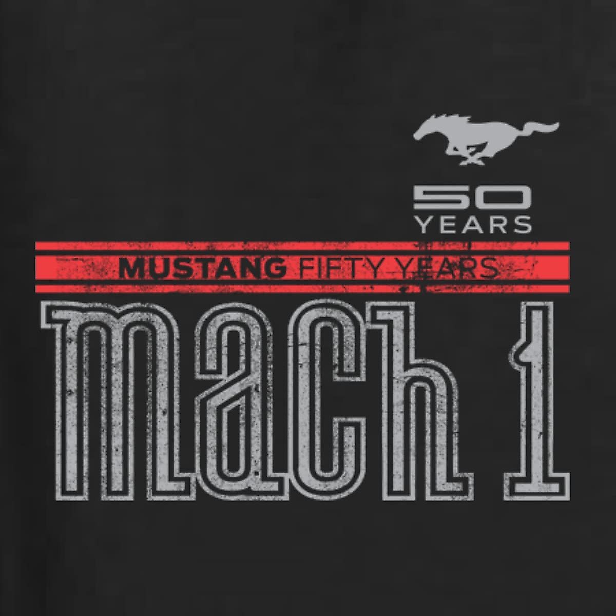 Wild Bobby Ford Mustang 50 Years Logo Mach 1 Classic Emblem Cars and Trucks Unisex Graphic Hoodie Sweatshirt, Black, X-Large