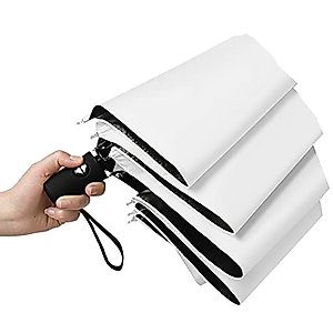 Cloudia Automatic Windproof Travel Umbrella, Umbrella in Rain and Sun for Women and Men (White)
