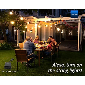 Smart Outdoor Plug YoLink 1/4 Mile World's Longest Range Smart Plug Work w/Alexa Google Assistant IFTTT Individual Control 2 Outlets IP44 Waterproof for Garden Watering Lighting, YoLink Hub Required