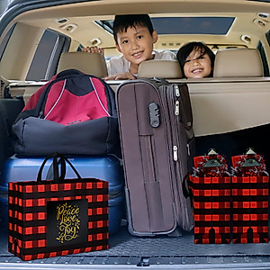 Clysee 36 Pcs Extra Large Christmas Gift Bags Reusable Tote Bags with Handles Non Woven Christmas Shopping Bags Waterproof Xmas Grocery Shopping Totes for Holiday Party 16.9 x 6.7 x 12.6 Inches