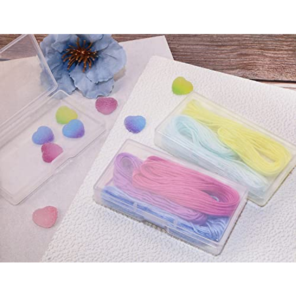 Mini Skater 3.52 ×1.8 ×0.55" Small Transparent Plastic Sample Box Small Size Rectangle Clear Plastic Jewelry Storage Case Container Packaging Box with Lid Use for Earrings Rings Beads Collecting Small Items (20 Pcs)