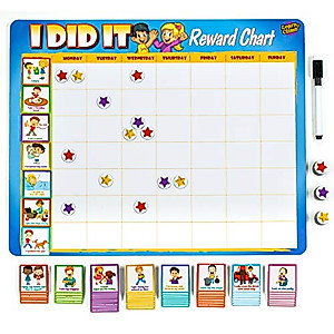Kids Behavior Reward Chart - 63 Chores as Potty Train, & More. “Thick Magnetic” Responsibility Chart Board/Tasks-for Multiple Kids