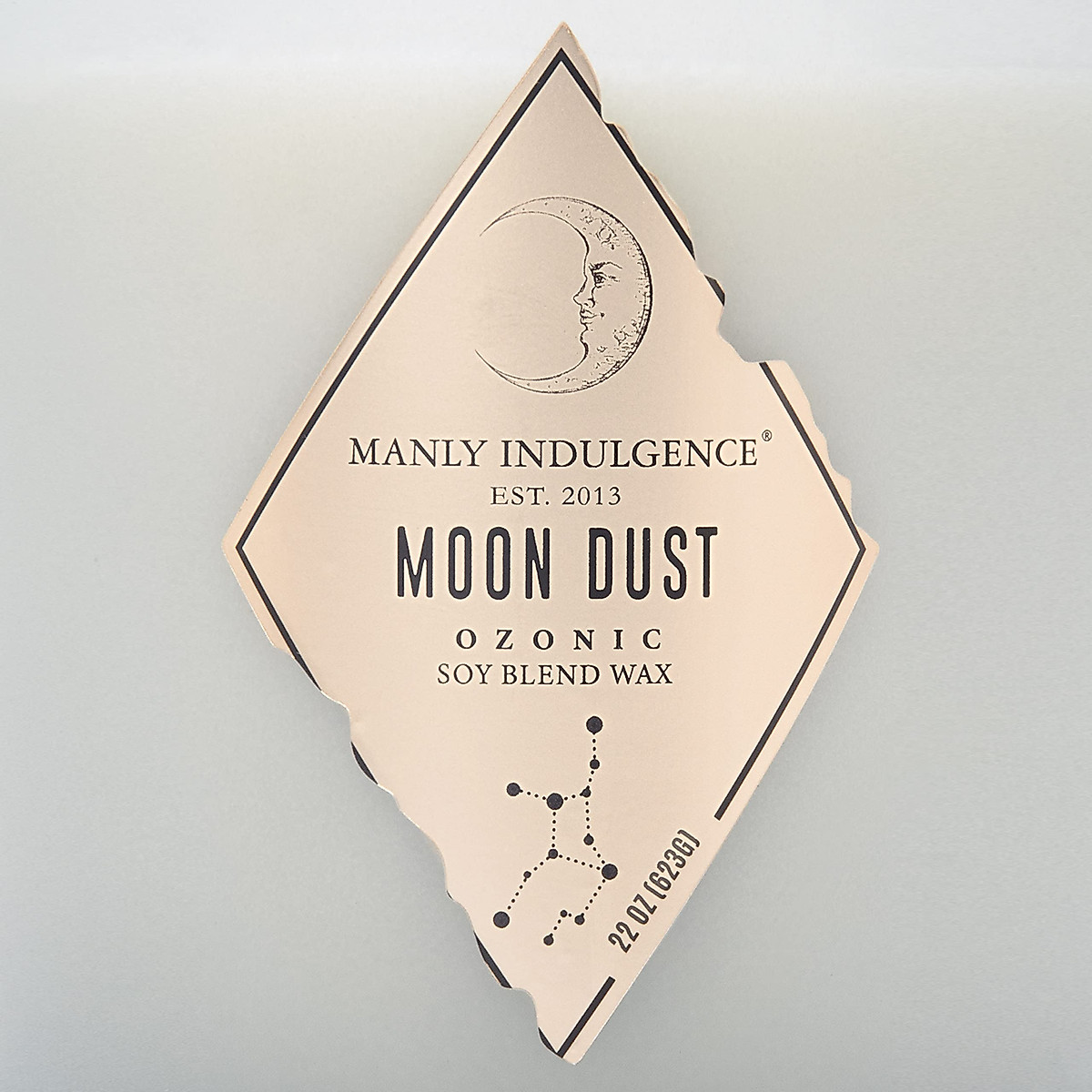 Manly Indulgence Moon Dust Scented Jar Candle, Rebel Collection, 2 Wick, Blue, 22 oz - Up to 120 Hours Burn