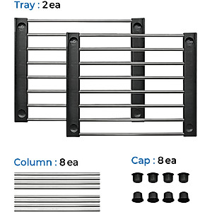 Carrotez Stackable Pantry Cabinet Organizer Set of 2, Pantry Organization and Storage, Cabinet organizers and Storage, Pantry Storage Shelf Organizer, Kitchen Cabinet Organizer, Black 9.8 x 7.8 x 6.1