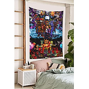 GIMCJOK Five Horror Nights Video At Game Freddy'S Tapestry For Dorm Room,Cute Tapestries Wall Hanging Background Decoration Profession Hanging Blanket Tapestry Curtains- Halloween Tapestry 60x40in