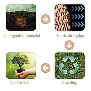 Eco Friendly Honeycomb Packing Paper, 15" x 820' Honeycomb Cushioning Wrap Roll for Moving Shipping Packaging Gifts, Recyclable Honeycomb Paper Moving Supplies Bubble Paper Wrapping Protective Roll