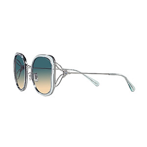 Coach HC7153B Sunglasses, Transparent Blue/Blue Yellow Gradient, 54 mm