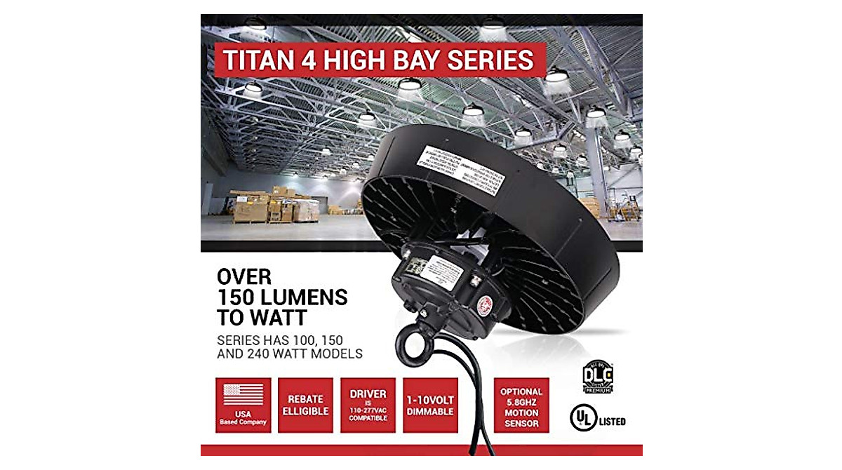 High-Efficiency 35,000 Lumen LED High Bay Light - RuggedGrade Titan IV