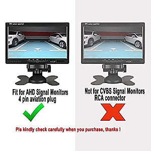 12V AHD 720P 4 Pin Truck Reverse Rear View Backup Camera Wired Waterproof Front Side Rear View Reversing Camera with 8 LED for Truck Bus Pickup Trailer