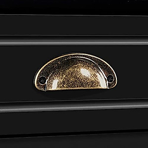 Yaheetech Wood Triangle Computer Desk Corner Table with Large Drawer & Storage Shelves, 90 Degrees Writing Desk Laptop PC Table for Home Office, Study Workstation for Small Space, Black