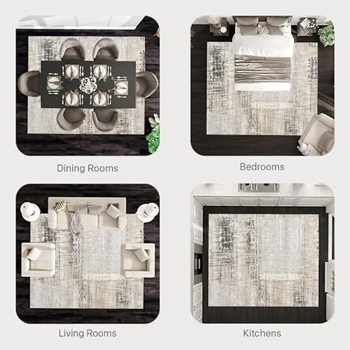 Modern Abstract Runner Rug - Imitation Cashmere Rugs with Rubber Backing Non Skid Laundry Room Rug, Kitchen Carpet Runner Indoor Bathroom Floor Runners