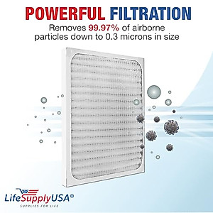 LifeSupplyUSA True HEPA Filter Replacement Compatible with Hunter 30925 HEPAtech Air Purifier