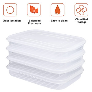 4 Packs Bacon Keeper with 2 Pcs Buffet Serving Tongs for Refrigerator Deli Meat Container for Fridge with Lids Airtight Cold Cuts Storage Containers for Fridge Food