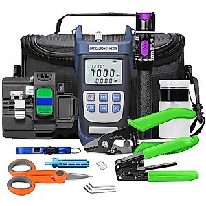 YICIZOL Visual Fault Locator,Optic Fiber Power Meter with FC,SC Connector, Optic Fiber Cleaver FTTH Tool Kits for CATV Engineering (FTTH-X0)