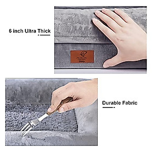 Yiruka Dog Beds for Extra Large Dogs, Orthopedic Dog Bed, Washable Dog Bed with [Removable Bolster], Waterproof Dog Bed with Nonskid Bottom, Pet Bed, XL Dog Bed