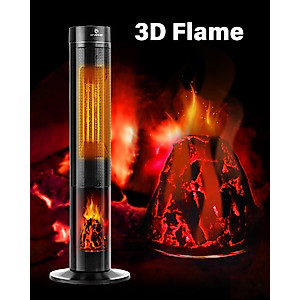 Space Heater Indoor, Airvention 1500W 34" Electric Heater for Large Room, 4 Modes,12H Timer, PTC Ceramic Heating with Thermostat, Remote, Portable Tower Heater for Office, Bathroom, Bedroom,AI-H300