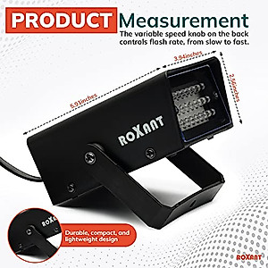 Roxant Pro Mini Strobe Light Halloween - 24 Super Bright LED Light Bulbs - Adjustable Flash Speed Control | Party Decorations | Party Lights