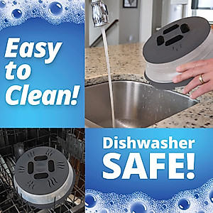 Hover Cover Magnetic Splatter Cover, 10-Inch Clear BPA-Free Food Lid, Vented Plate Guard with Steam Vents, Anti-Splash Microwave Lid, Dishwasher Safe, Space-Saving Magnetic Storage - Charcoal