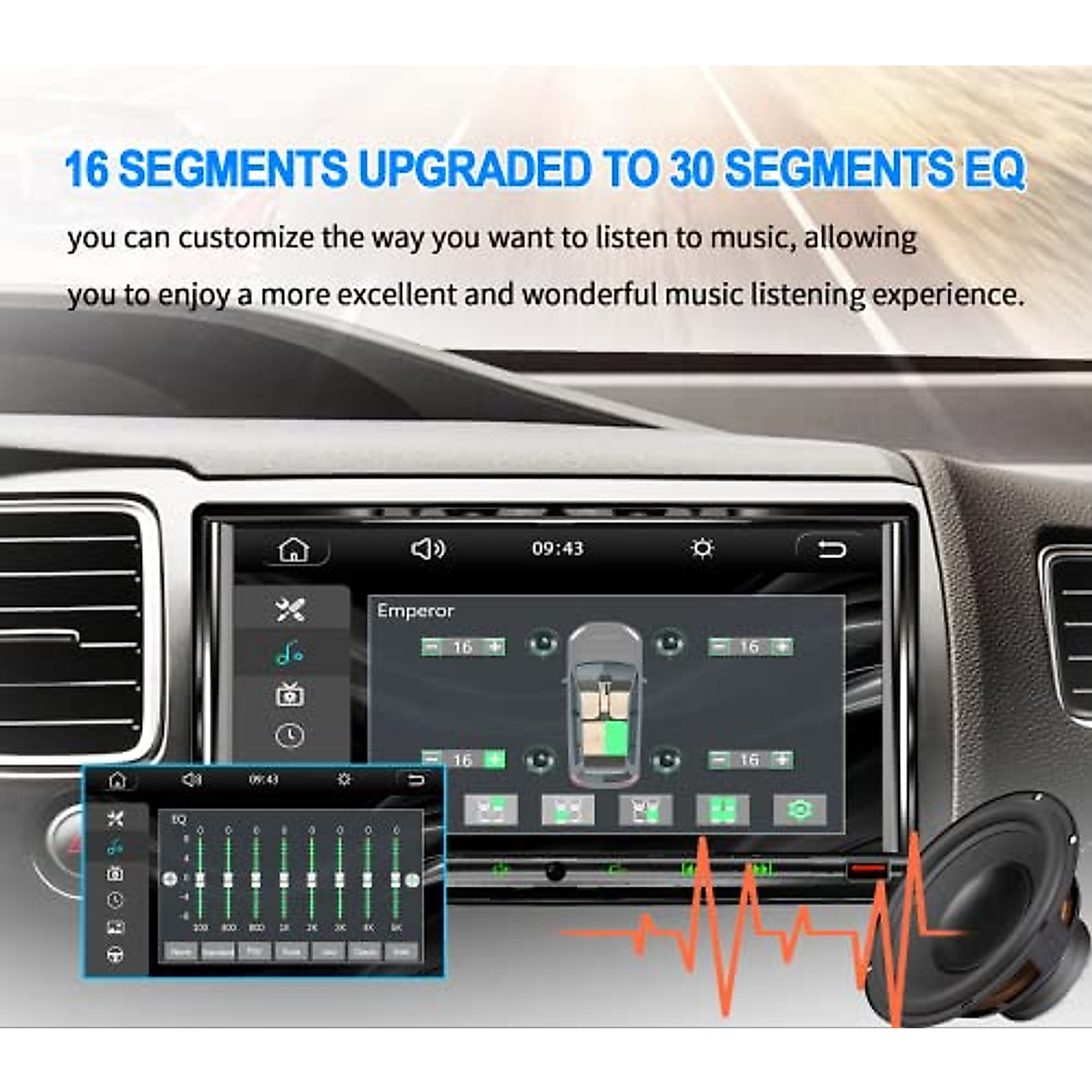 1280x720 HD Non-Glare Touch Screen Car Stereo with 30 Segment EQ,7 Inch Double Din Stereo for Apple Carplay & Android Auto with Bluetooth 5.2,Car Radio with Backup Camera, Mirror Link/SWC/FM/AM