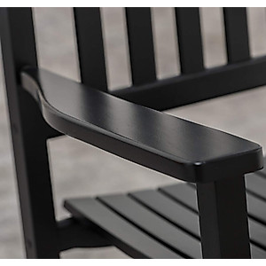 BplusZ KD-30B Wooden Rocking Chair Outdoor Rocker for Porch Patio Lawn Indoor Classic Arm Chairs Black,1 Chair