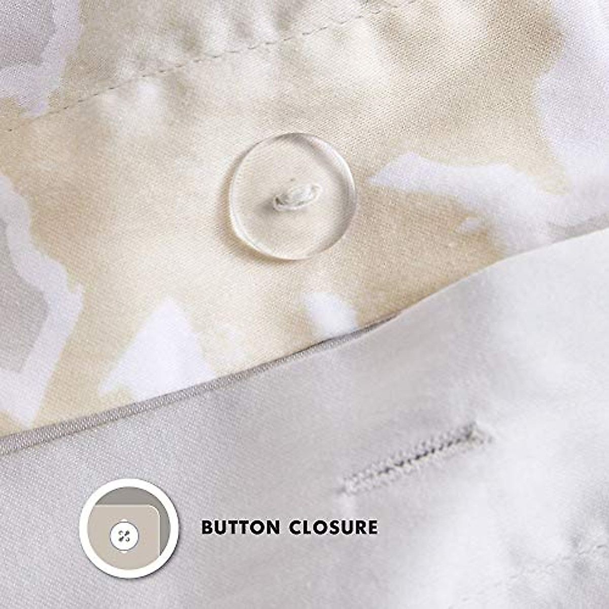 INTELLIGENT DESIGN Reversible 100% Cotton Sateen Duvet - Breathable Comforter Cover, Modern All Season Bedding Set with Sham (Insert Excluded), Tanet, Flower Grey King/Cal King(104"x90")