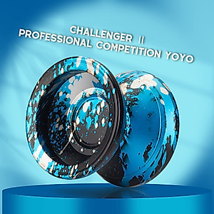 Hksod Yoyo Responsive Professional Yoyos for Kids 8-12 Beginners,Unresponsive Yo Yo for Adults Metal Trick Yoyos with Yo-yo Bearing Accessories - Black Blue