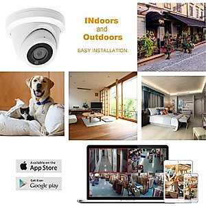 Real HD 4MP PoE IP Turret Dome Camera, 2.8mm Wide Angle, H.265, Support Firmware Upgrade, ONLY Compatible with Hik Vision NVR, NDAA Compliant