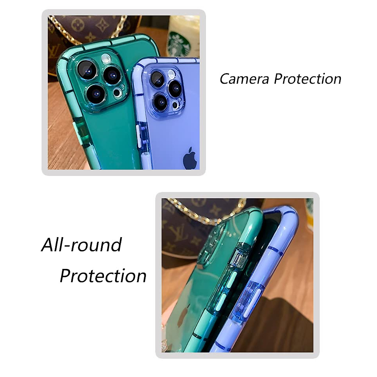 ELTIIGO for iPhone 14 Pro Max Clear Case with Crossbody Lanyard, Slim Translucent Shockproof Soft Protective Cover with Anti-Lost Detachable Adjustable Shoulder Neck Strap for Girls Women - Green